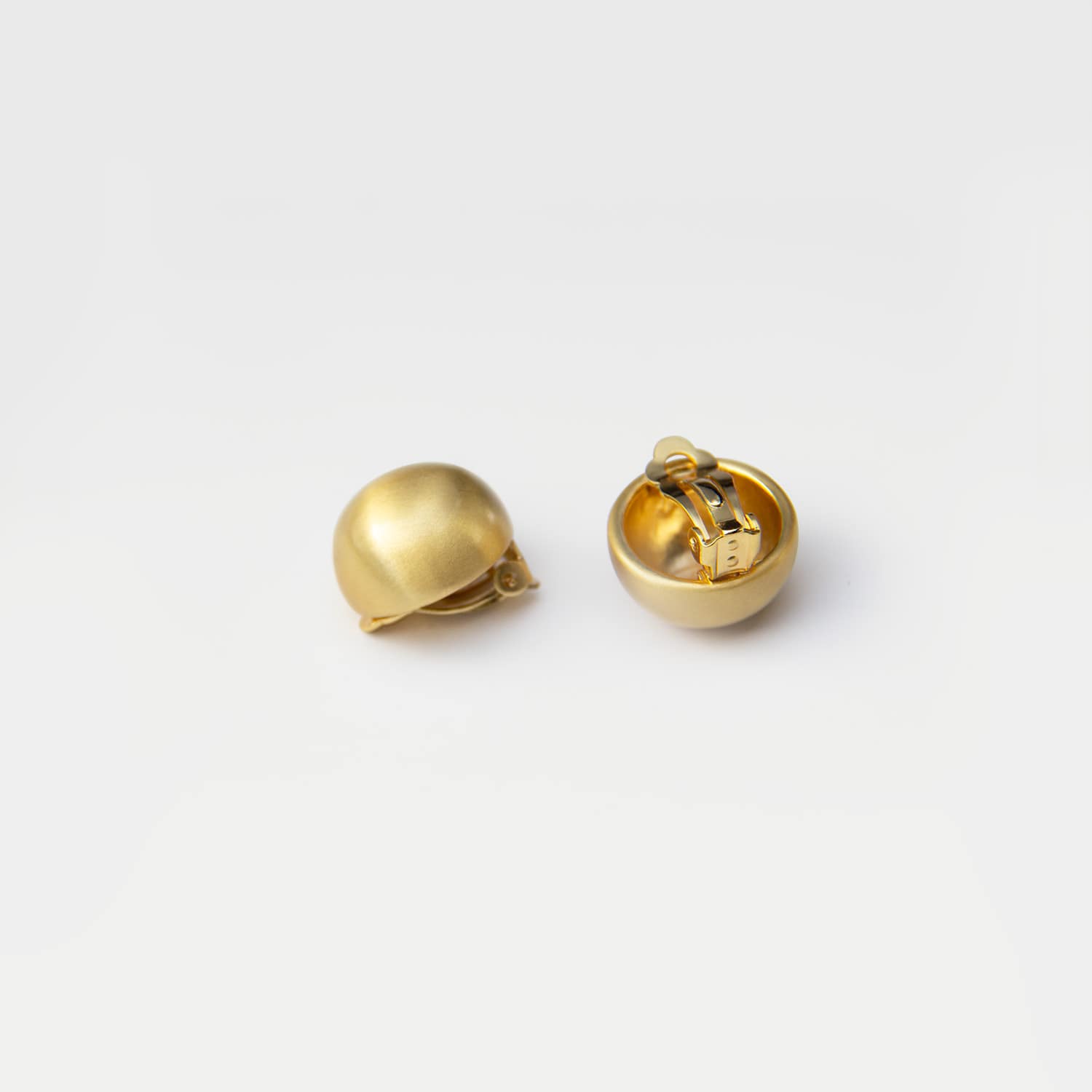 Gold Matte Clip-on Stud Earrings | EARA